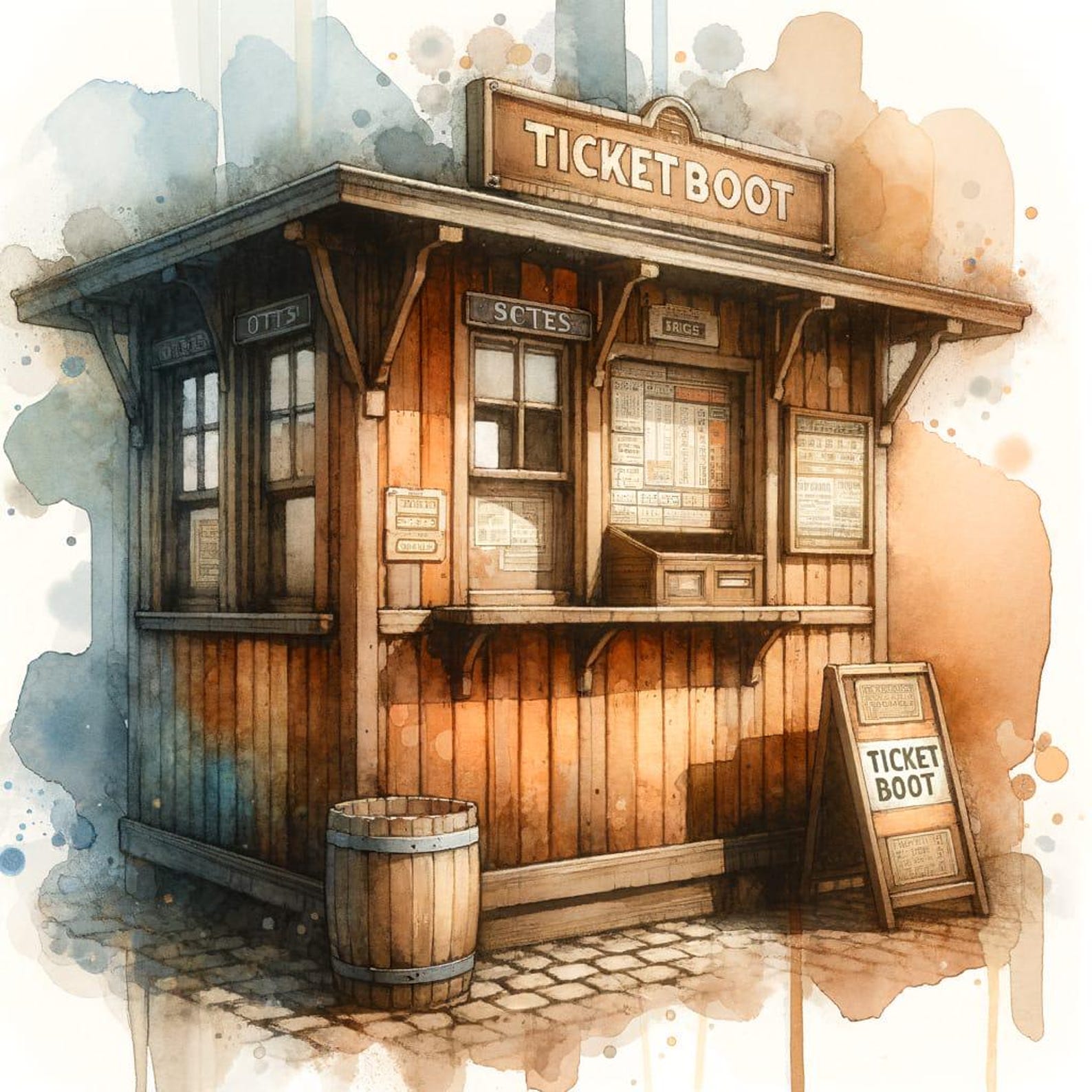 Watercolor Train Station Clipart Bundle – Vintage Railway JPG/PDF Files ...