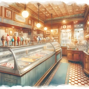 24 Ice Cream Watercolor Clipart Pack Ice Cream Shop Images Summer ...