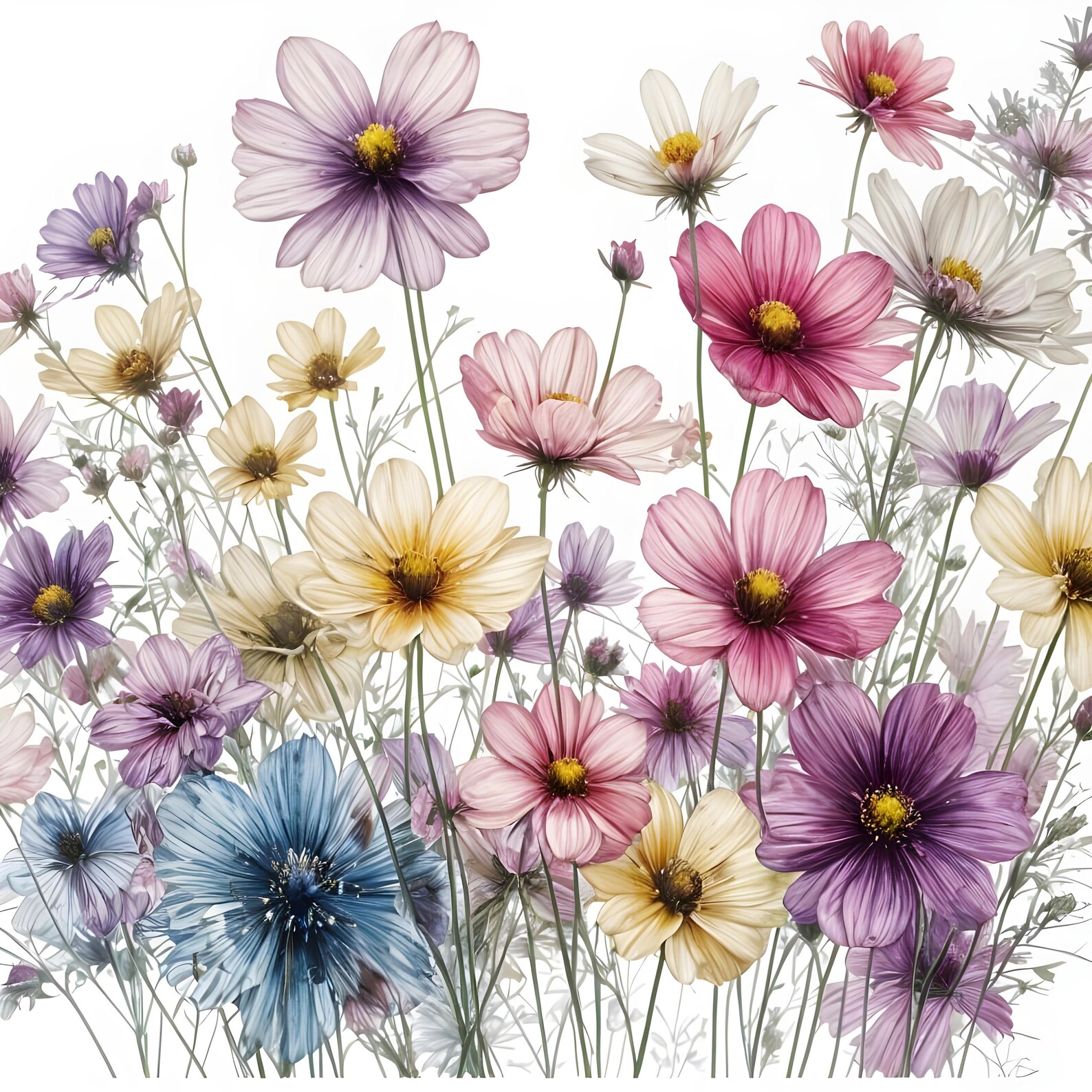 12 Wild Flowers JPG, Flower Images Download, Floral Clipart, Digital ...