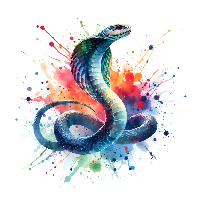 12 Snake Clip Art Bundle Cobra Reptile Illustration Watercolor Snake ...
