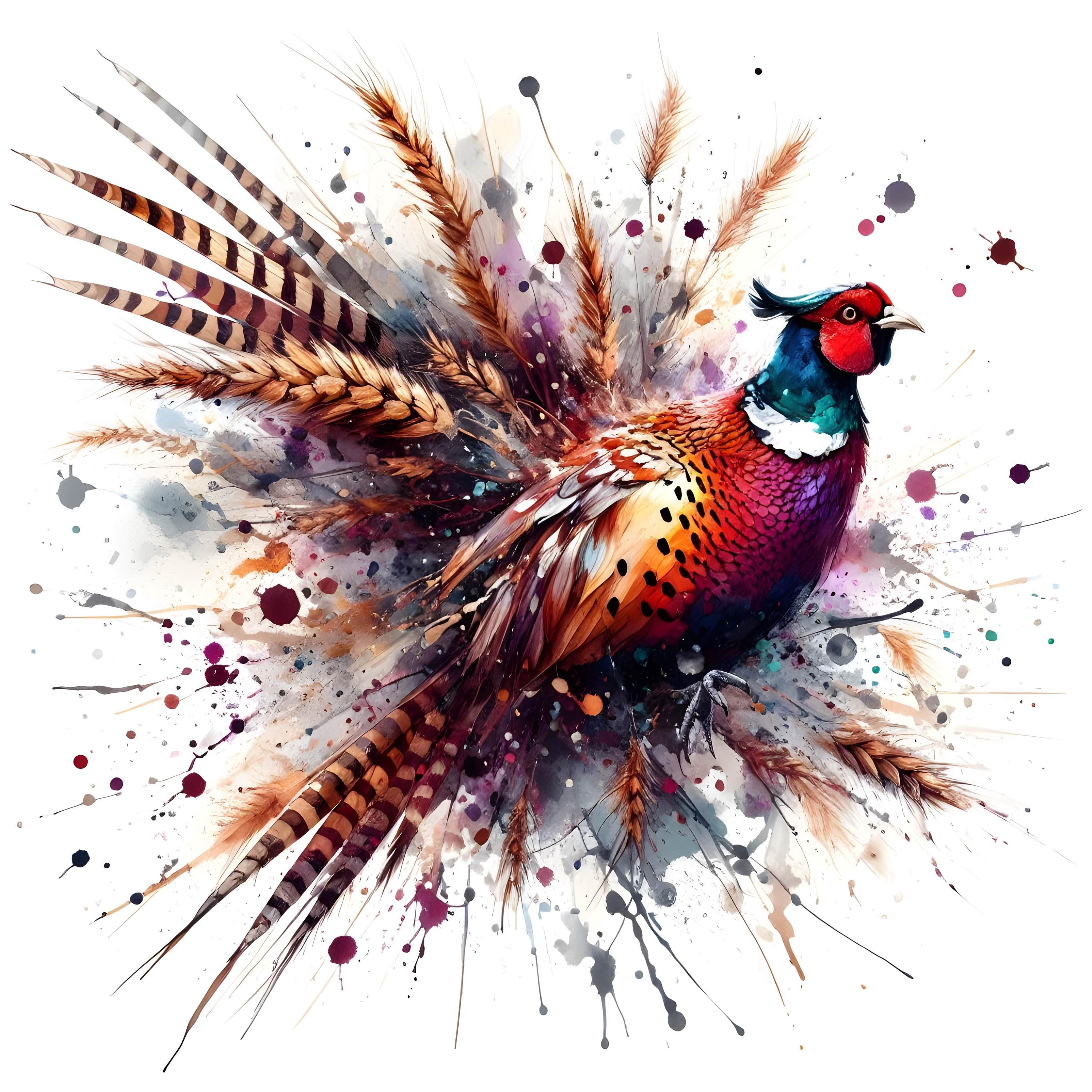 Watercolor Pheasant Clipart Bundle – Rustic Bird JPG Files – Digital ...