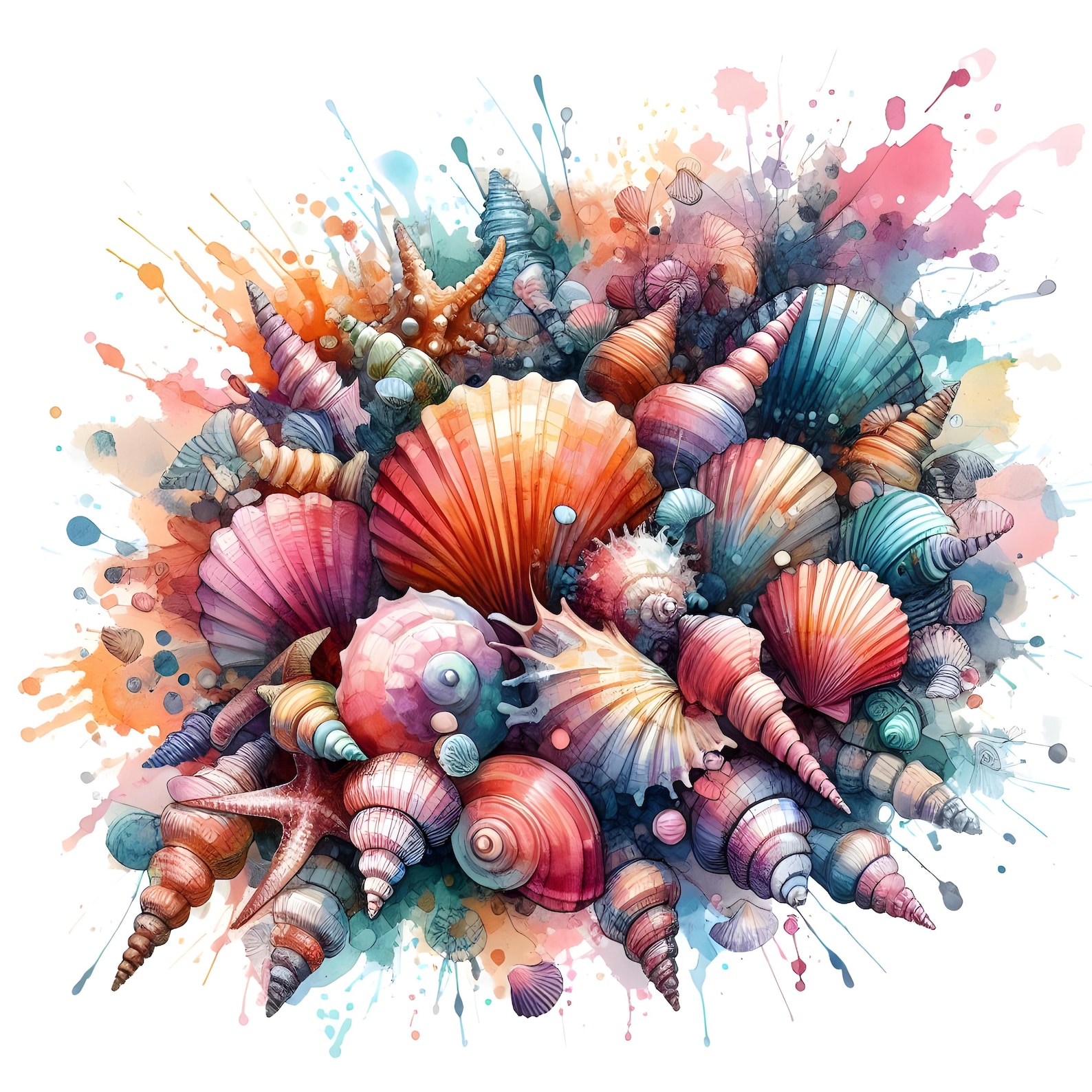 10 Watercolor Seashells Clipart Seashell Clipart Sea Shell Clipart ...