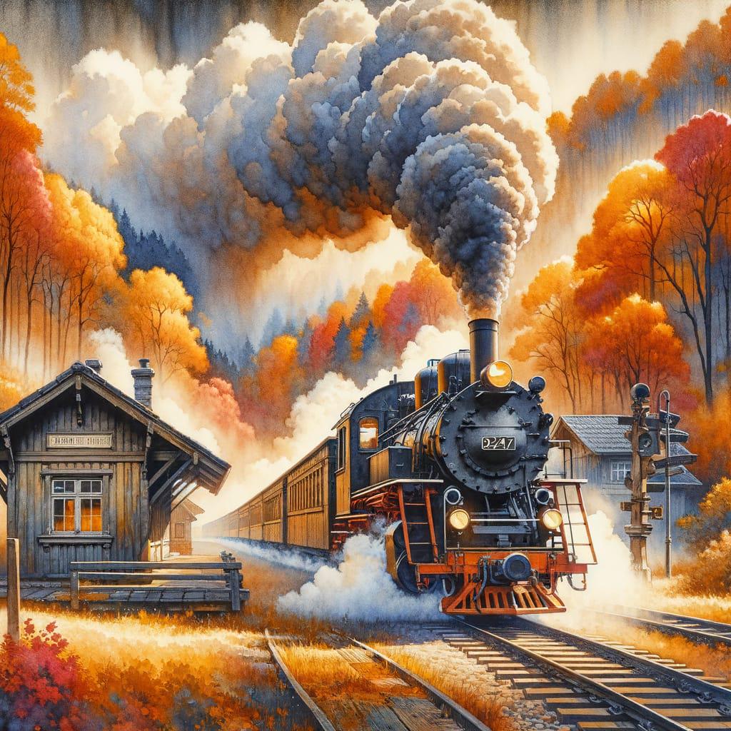 Watercolor Vintage Train Station Clipart Bundle – 8 PDF Images ...