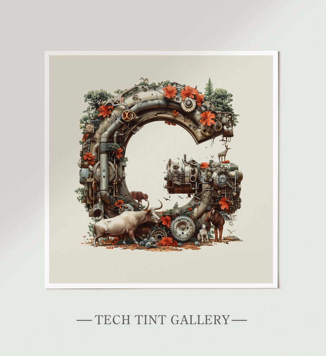 Poster Art Print Letter G, Aesthetic Room Decor Minimalist, Printable ...