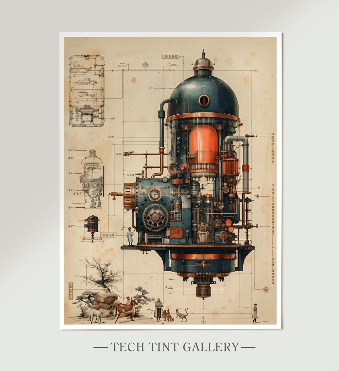 Victorian Illustration, Artistic Engineering Poster, Maximalist Home ...