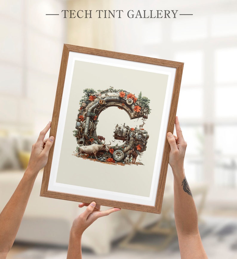 Poster Art Print Letter G, Aesthetic Room Decor Minimalist, Printable ...