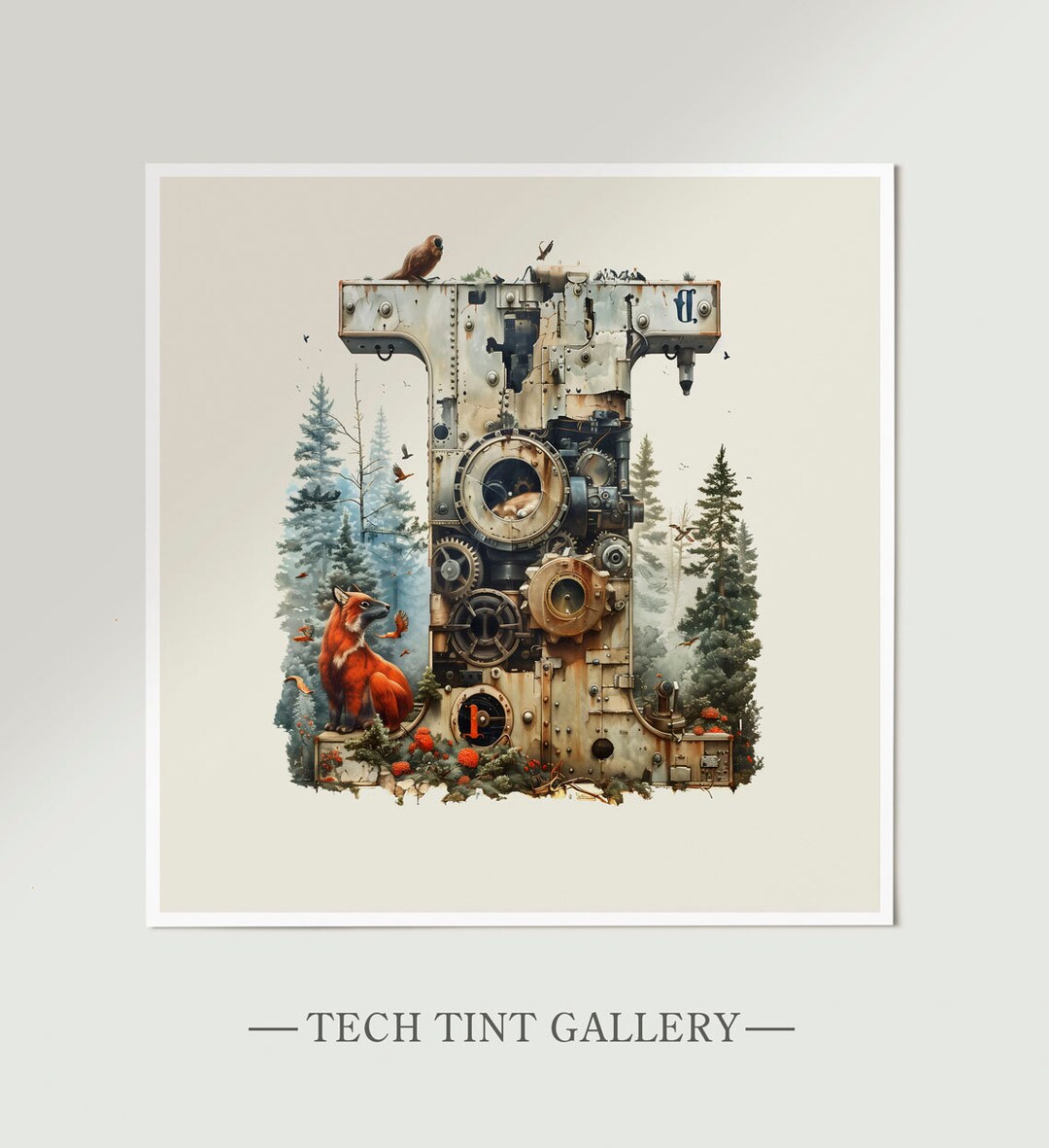 Original Letters With Animals, Original Art Print Letter I, Digital ...