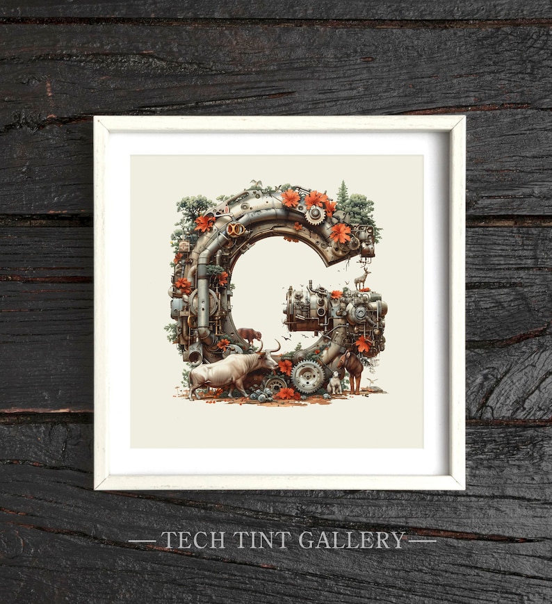 Poster Art Print Letter G, Aesthetic Room Decor Minimalist, Printable ...