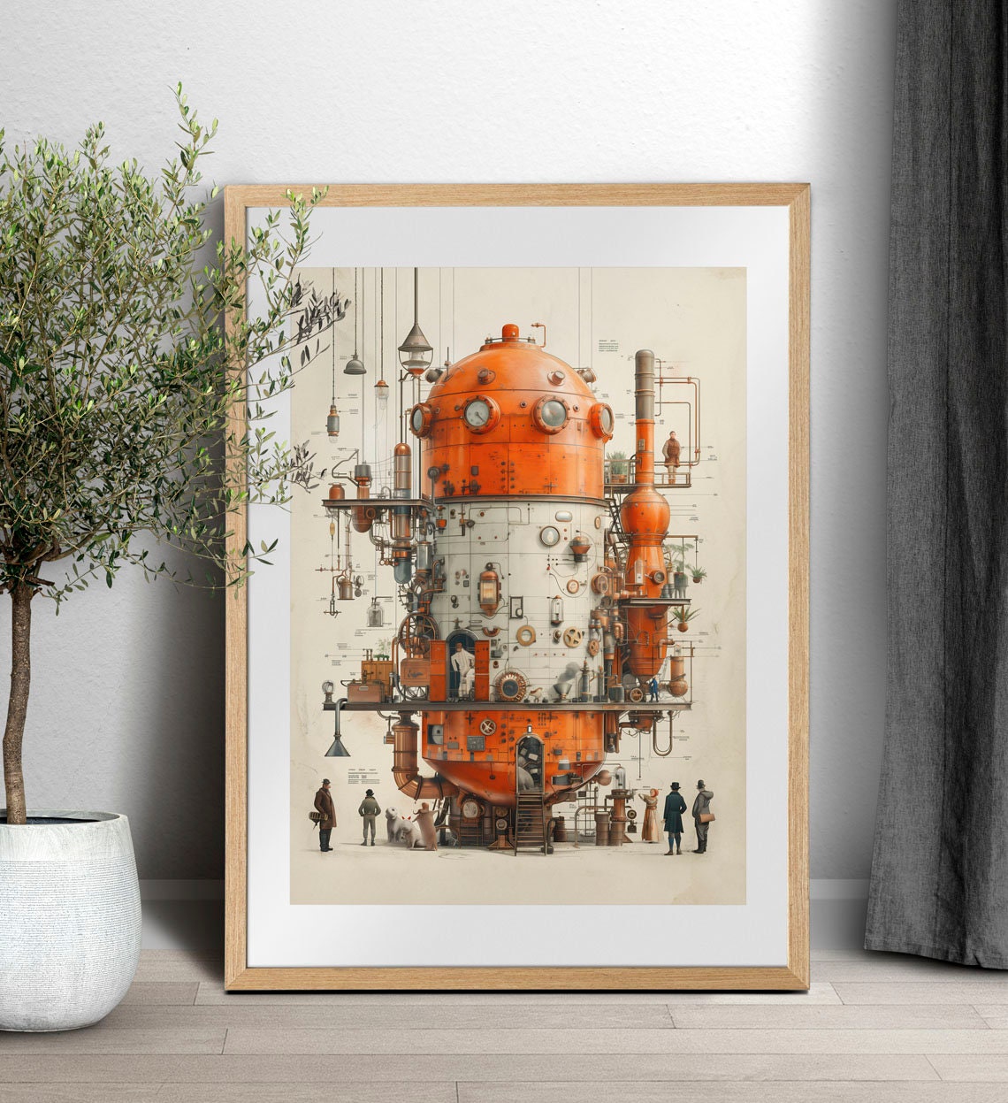 Illustration of a Rare Machinery, Original Vintage Illustration ...