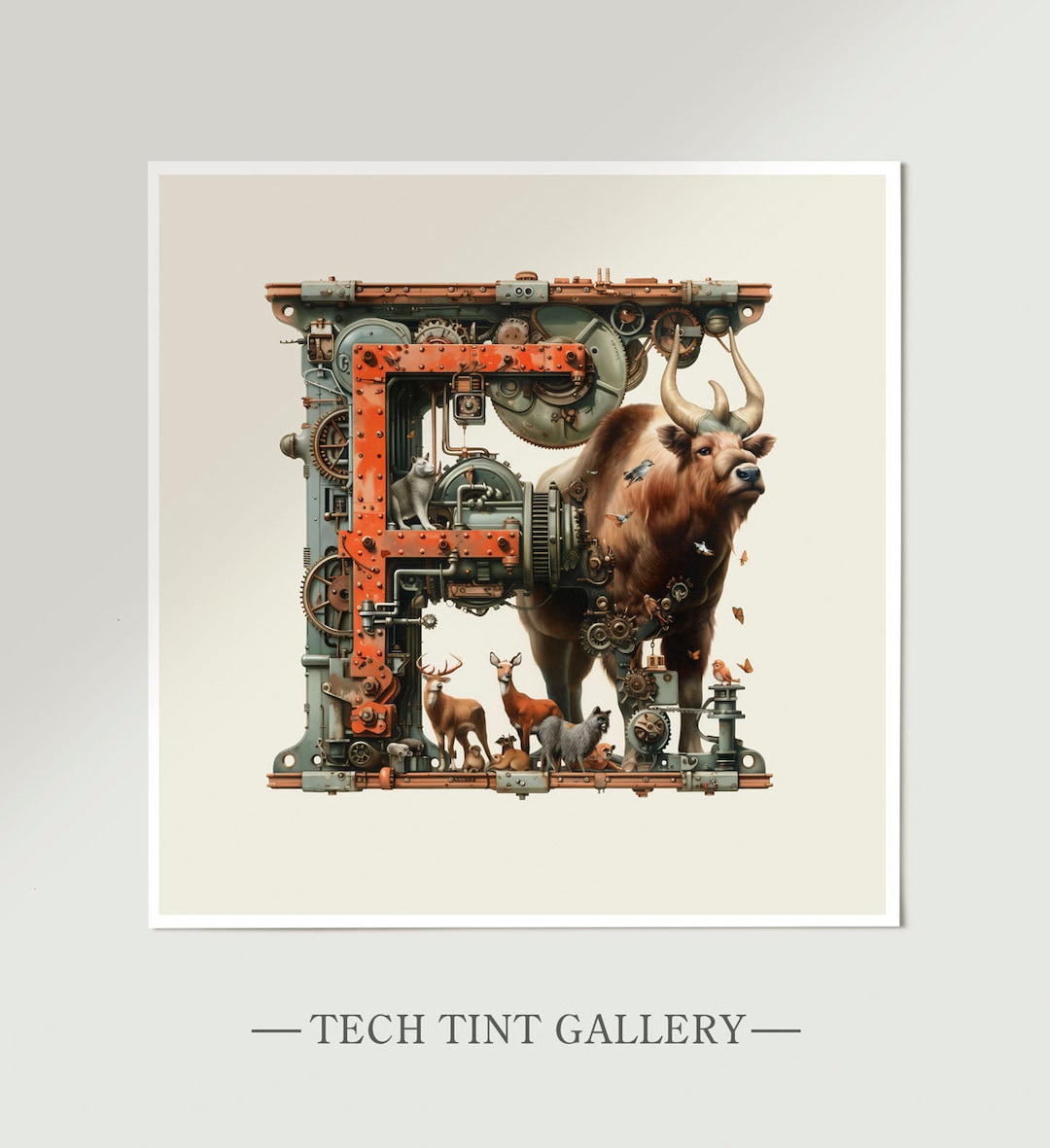 Illustration of Letters With Animals, Art Print of Ornamental Letters ...