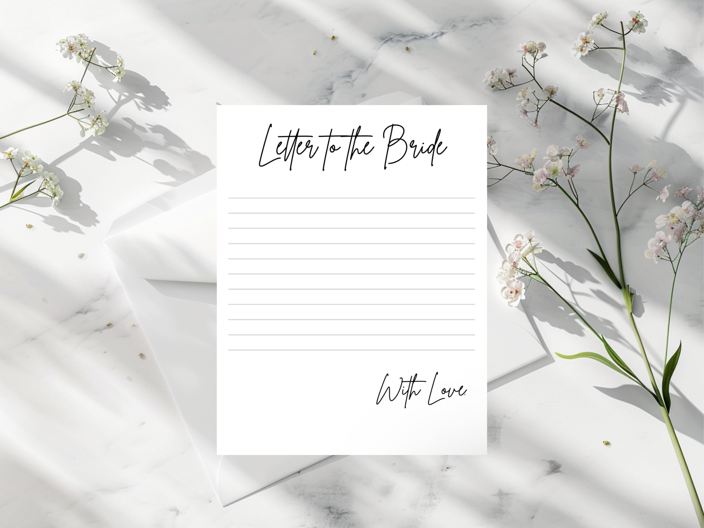 Letter to the Bride Template - Instant Digital Download - Etsy