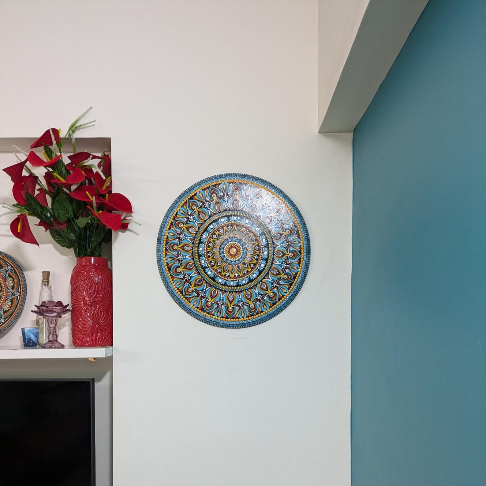 18 Inch Hand Painted Mandala, Decor, Wall Hanging, Dot Painting ...