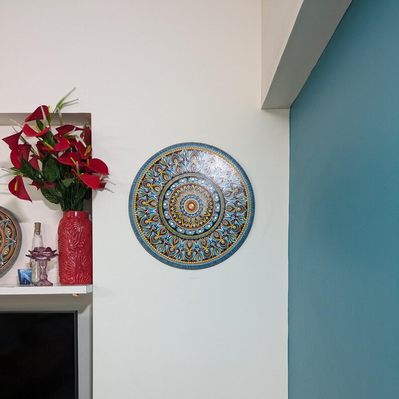 18 Inch Hand Painted Mandala, Decor, Wall Hanging, Dot Painting ...