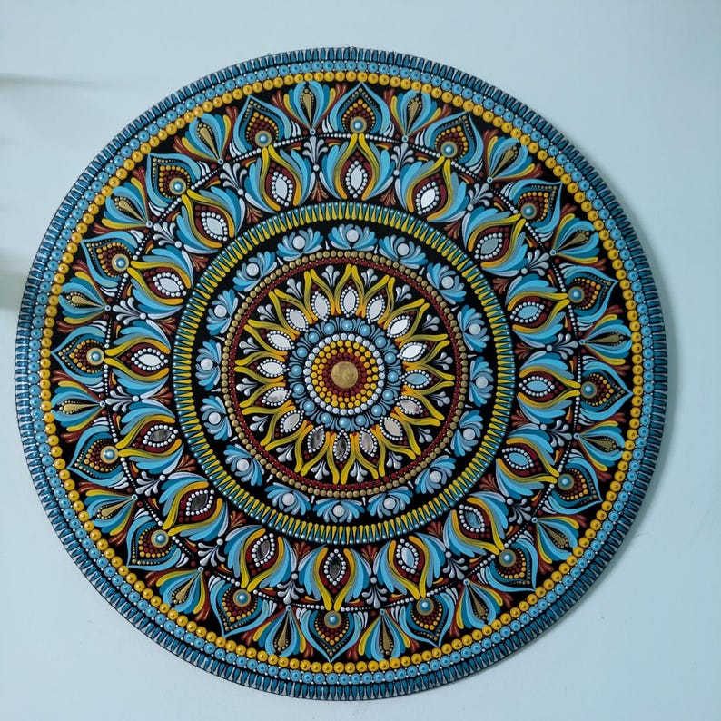 18 Inch Hand Painted Mandala, Decor, Wall Hanging, Dot Painting ...