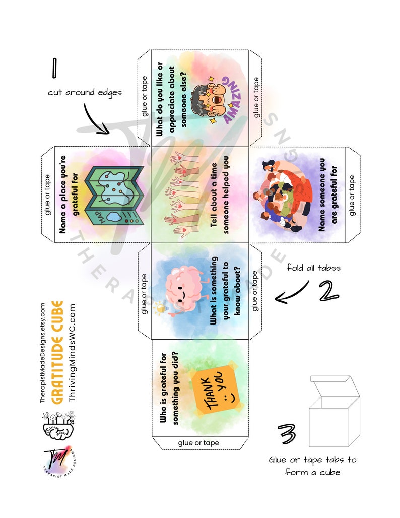 Therapy Gratitude Worksheet Game Sample Custom Made Grateful Activity ...