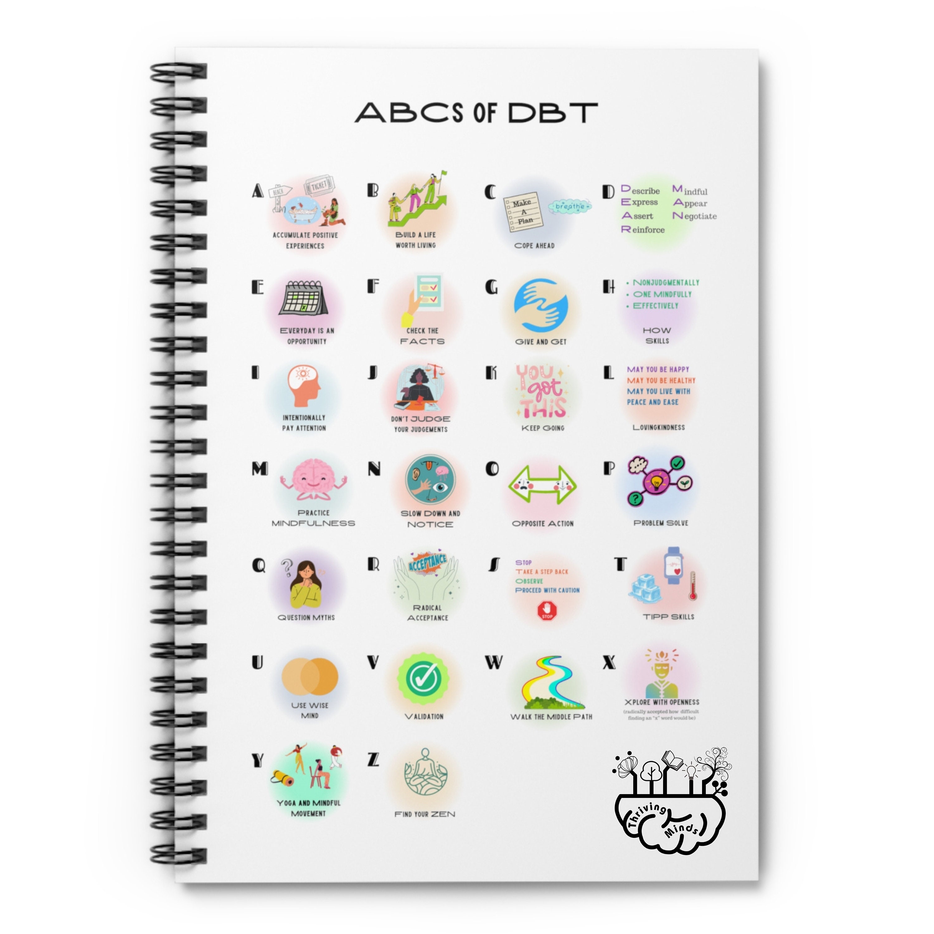 Custom Logo Abcs of DBT Alphabet Coping Skills Journal, Daily Reminder ...