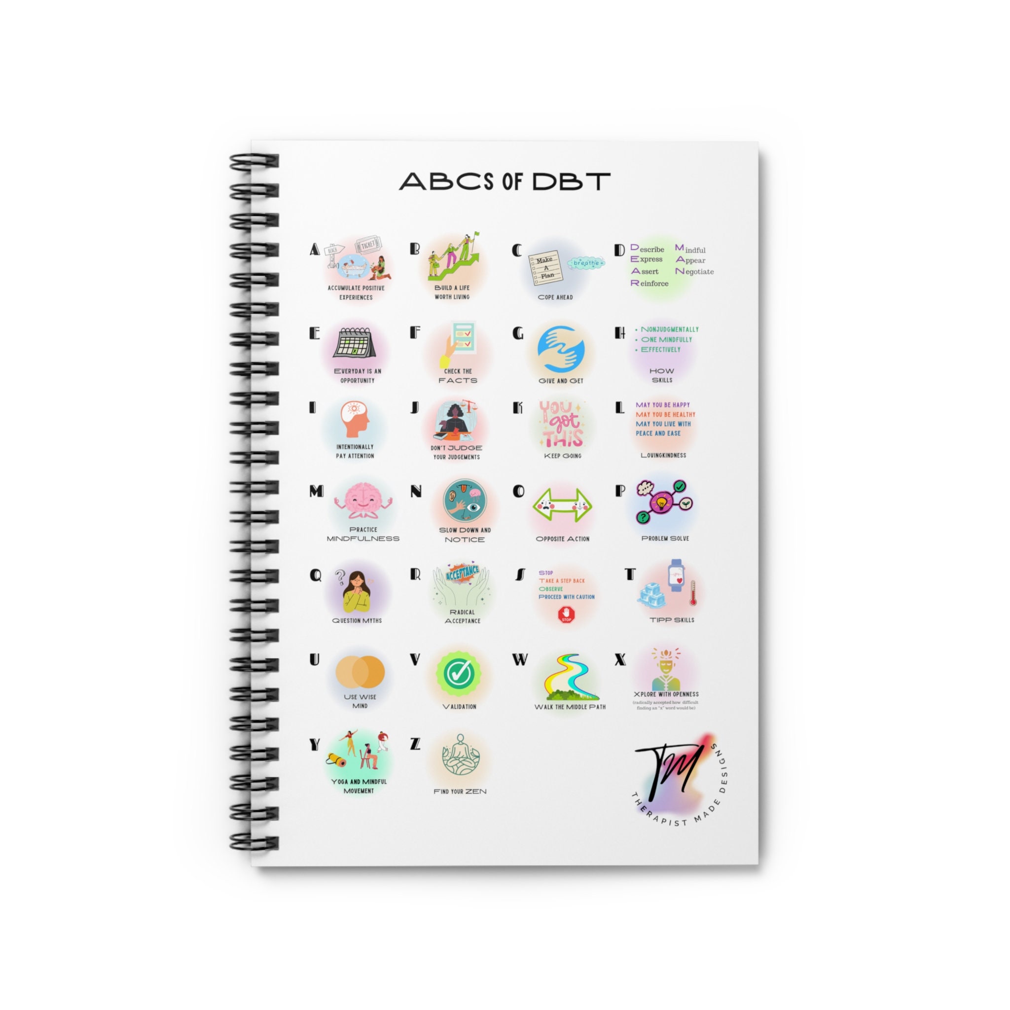 Custom Logo Abcs of DBT Alphabet Coping Skills Journal, Daily Reminder ...