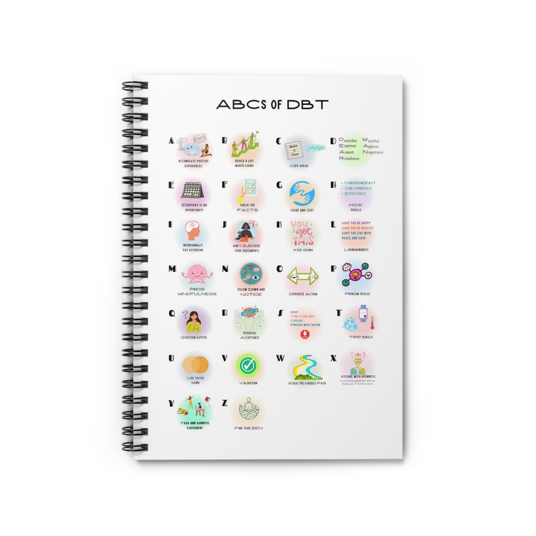 Abcs of DBT Alphabet Coping Skills Lined Journal, Daily Reminder of DBT ...