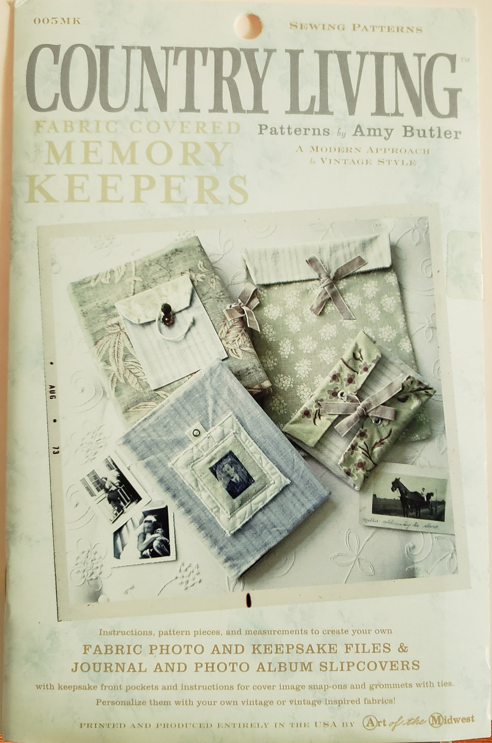 Amy Butler Country Living Sewing Pattern Fabric Covered Memory Keepers ...