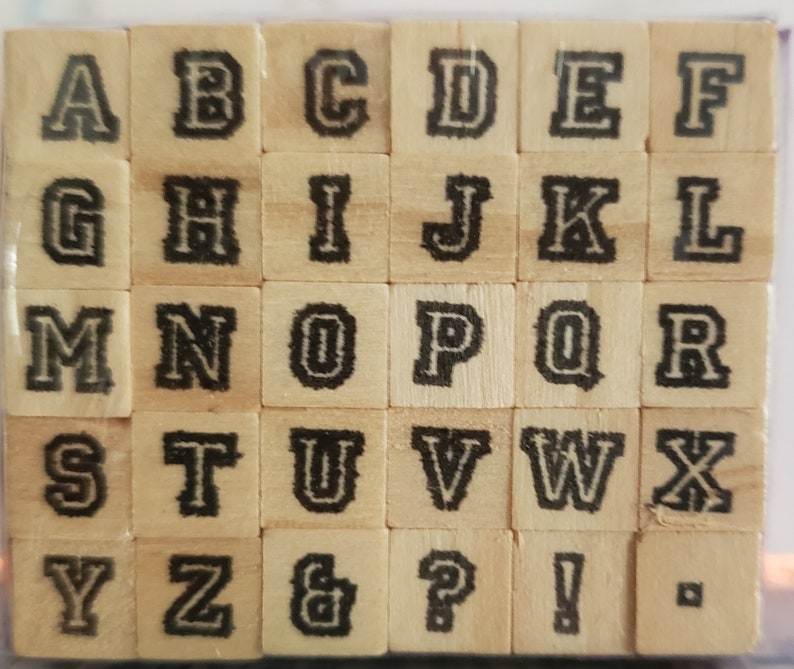Miniature Alphabet and Punctuation Marks Rubber Stamp Set (B) - Etsy