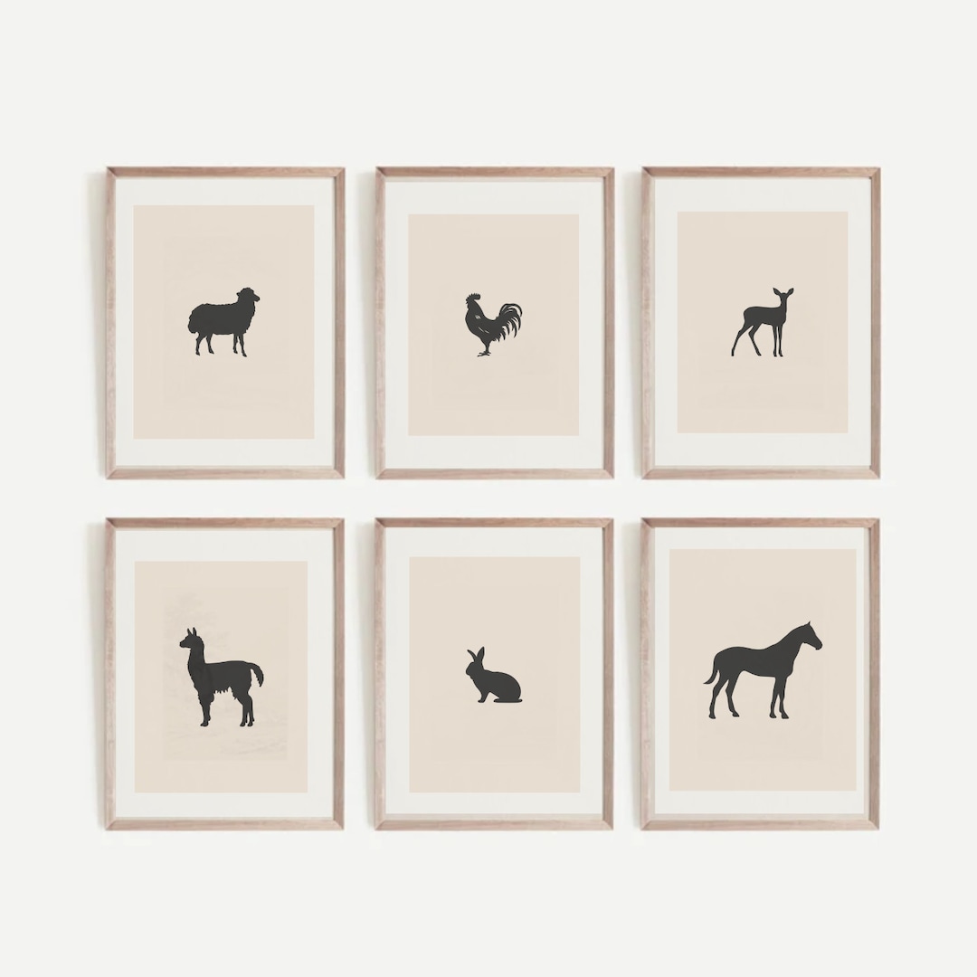 Neutral Minimalistic Animal Portraits - Etsy