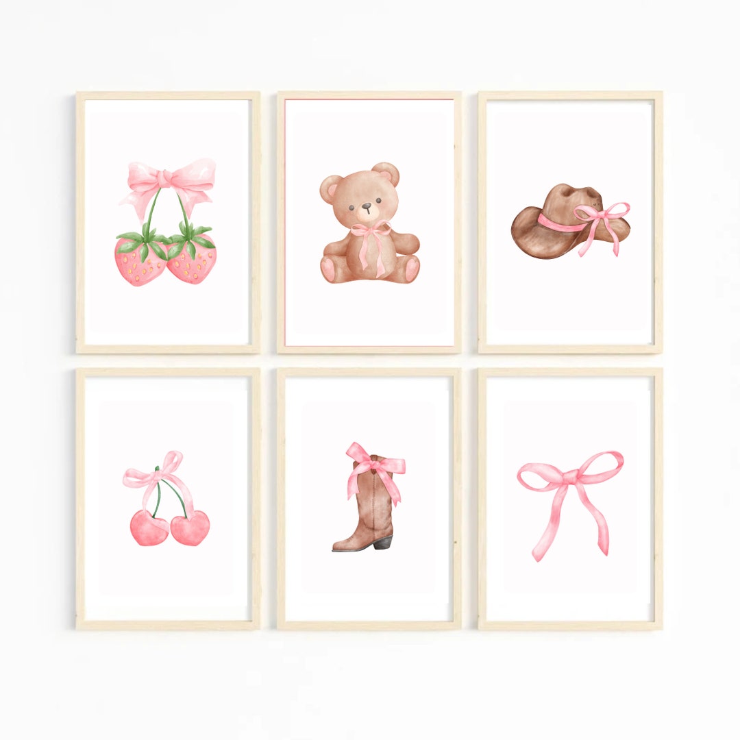 Coquette Minimalistic Blush Pink Wall Art - Etsy