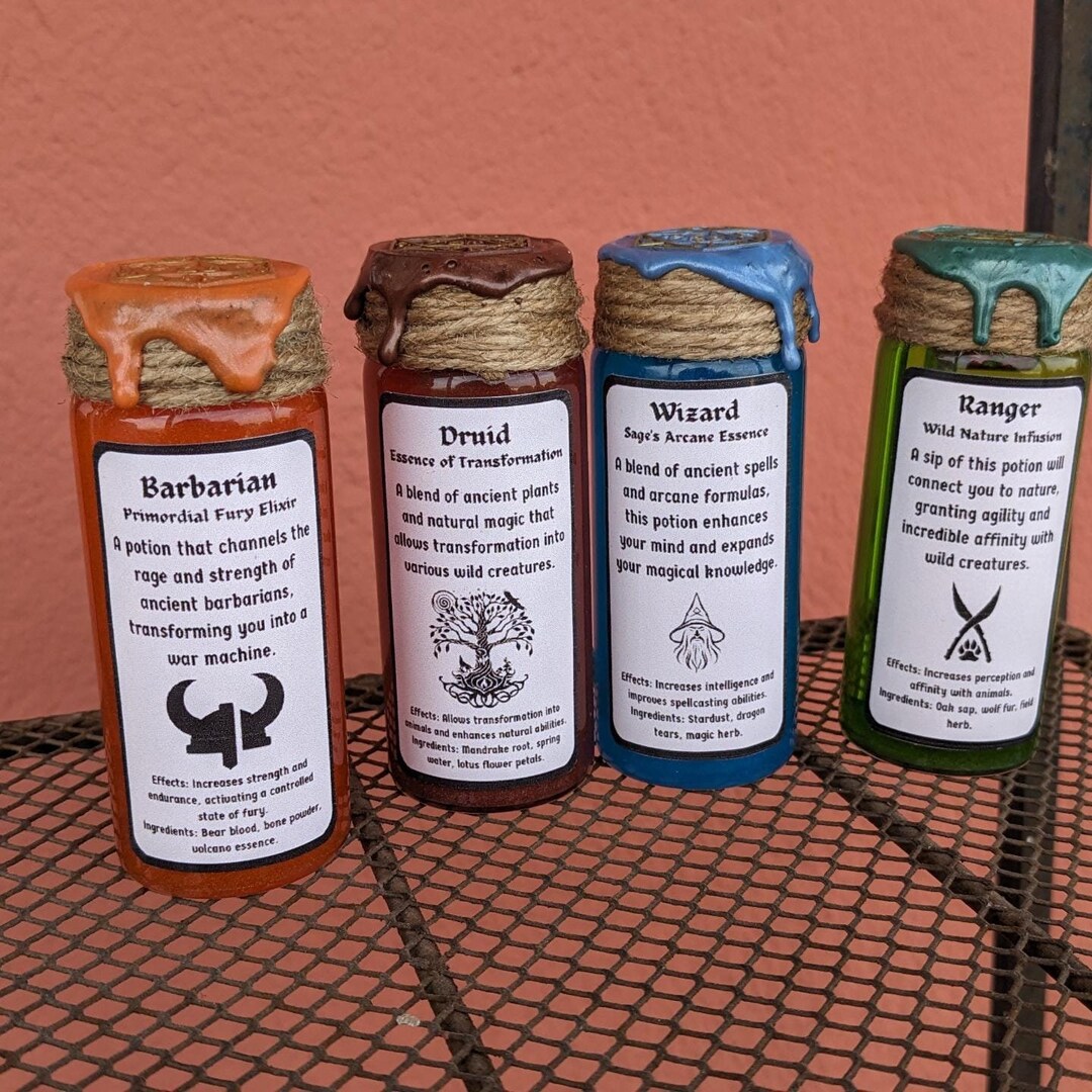 Crafted Potions for RPG Classes, D20 Shaker Perfect for D&D, Pathfinder ...