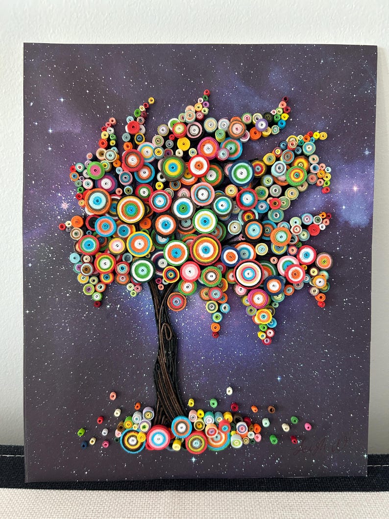 Handmade Quilled Paper Tree Art, Gift, Wall Decor, DIY Art, Quilled ...