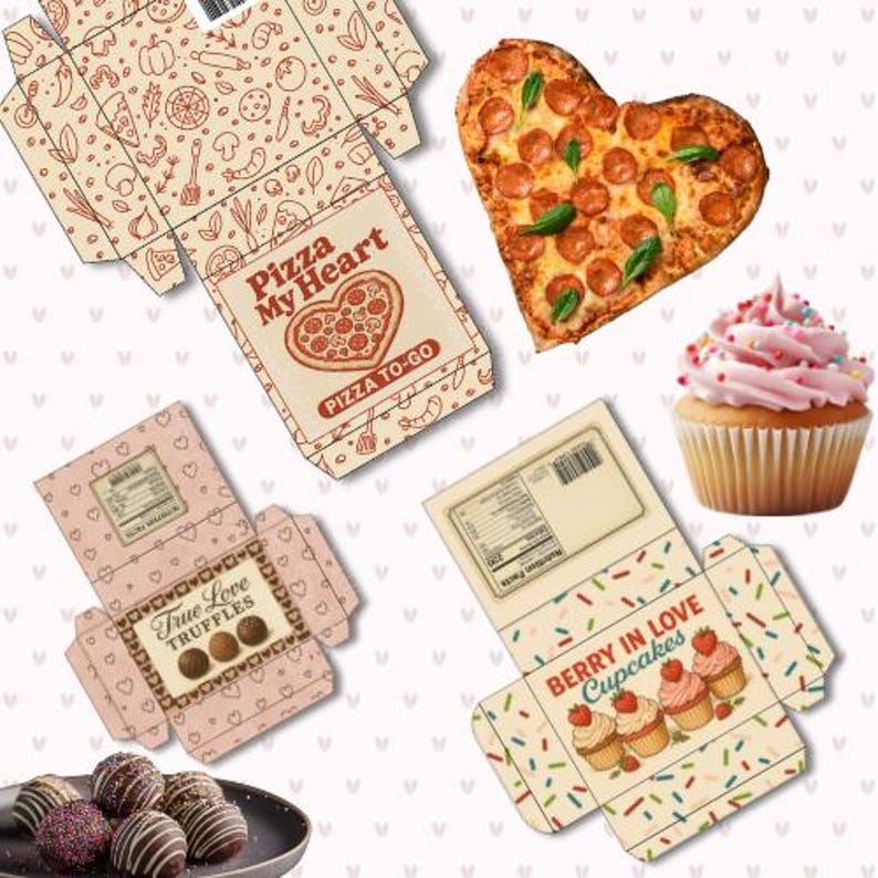 Valentine's 1 to 12 Scale DIY Vintage Mini Food Packaging | Dollhouse ...