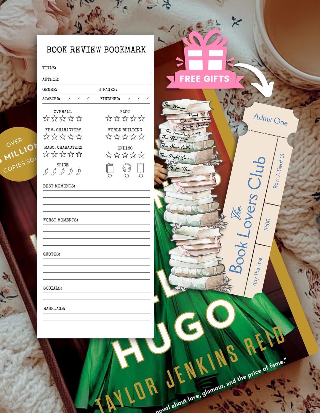 Book Review Bookmark Canva Template, Book Club Discussion Game ...