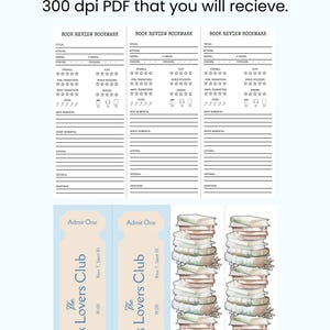 Book Review Bookmark, Canva Template, Printable Book Club Discussion ...