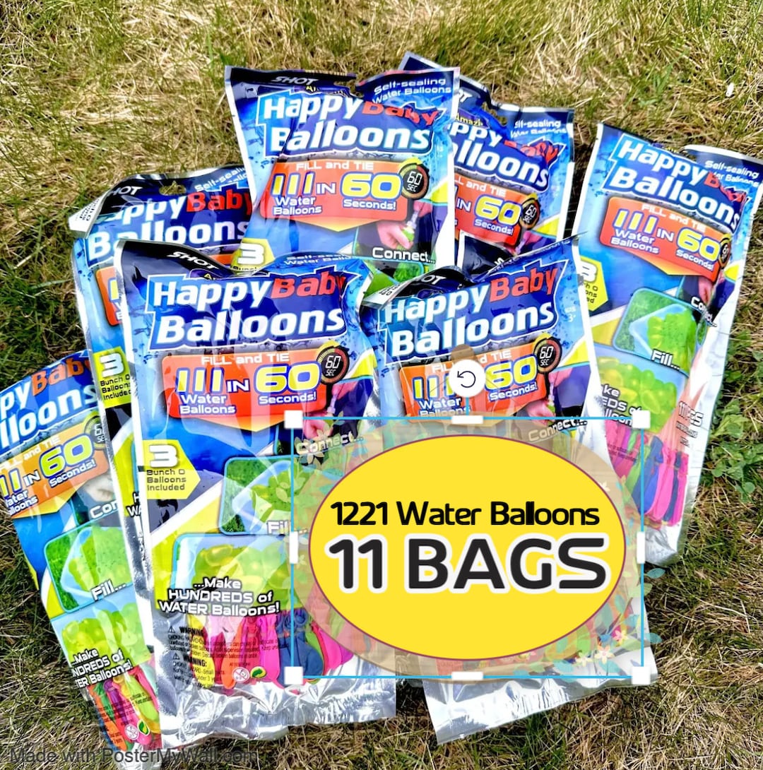1221 Water Balloons 11 BAGS 33 Bunches Instant Water Balloons Self ...