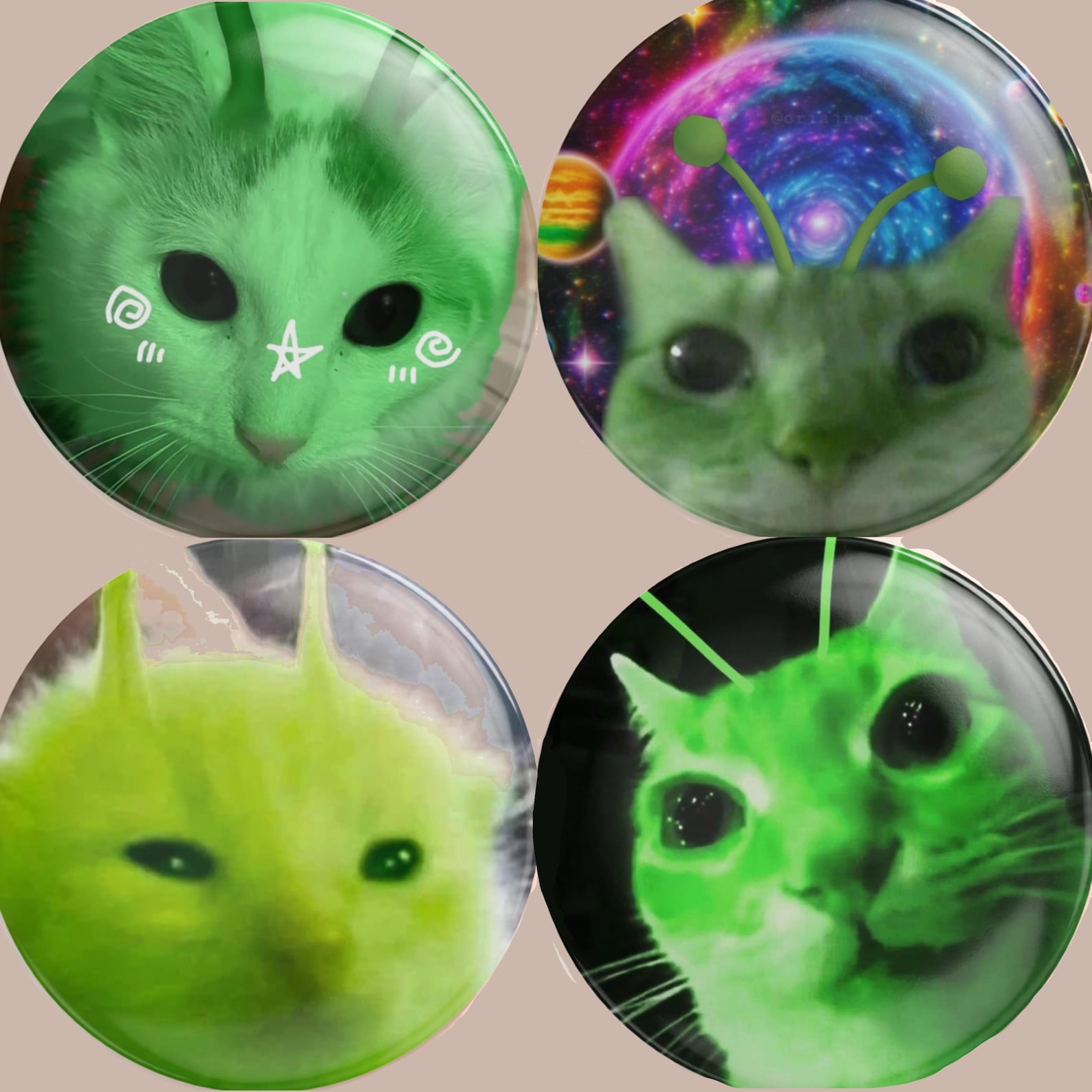 PREORDER Alien Cat Pin Set - Etsy