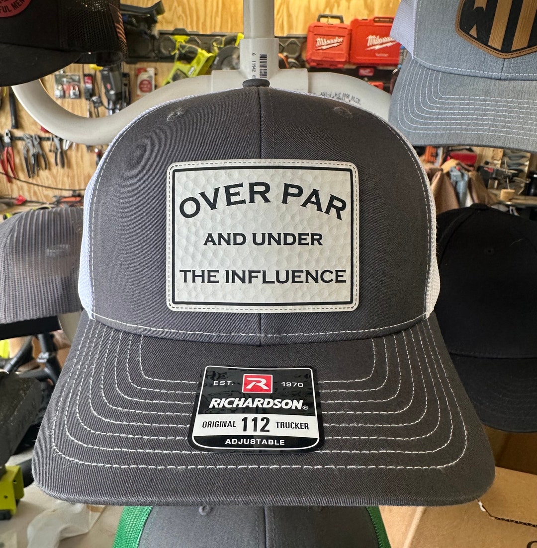 Golf Dimple Hat: "over Par and Under the Influence" Leather Design - Etsy