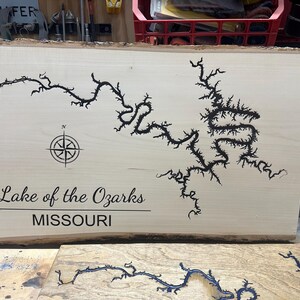 Lake of the Ozarks Live Edge Engraved Sign (~ 24" Wide X 12" High) - Etsy