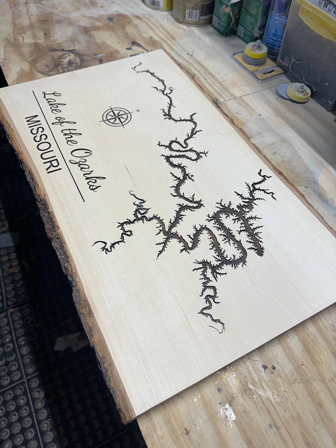 Lake of the Ozarks Live Edge Engraved Sign (~ 24" Wide X 12" High) - Etsy