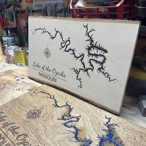 Lake of the Ozarks Live Edge Engraved Sign (~ 24" Wide X 12" High) - Etsy