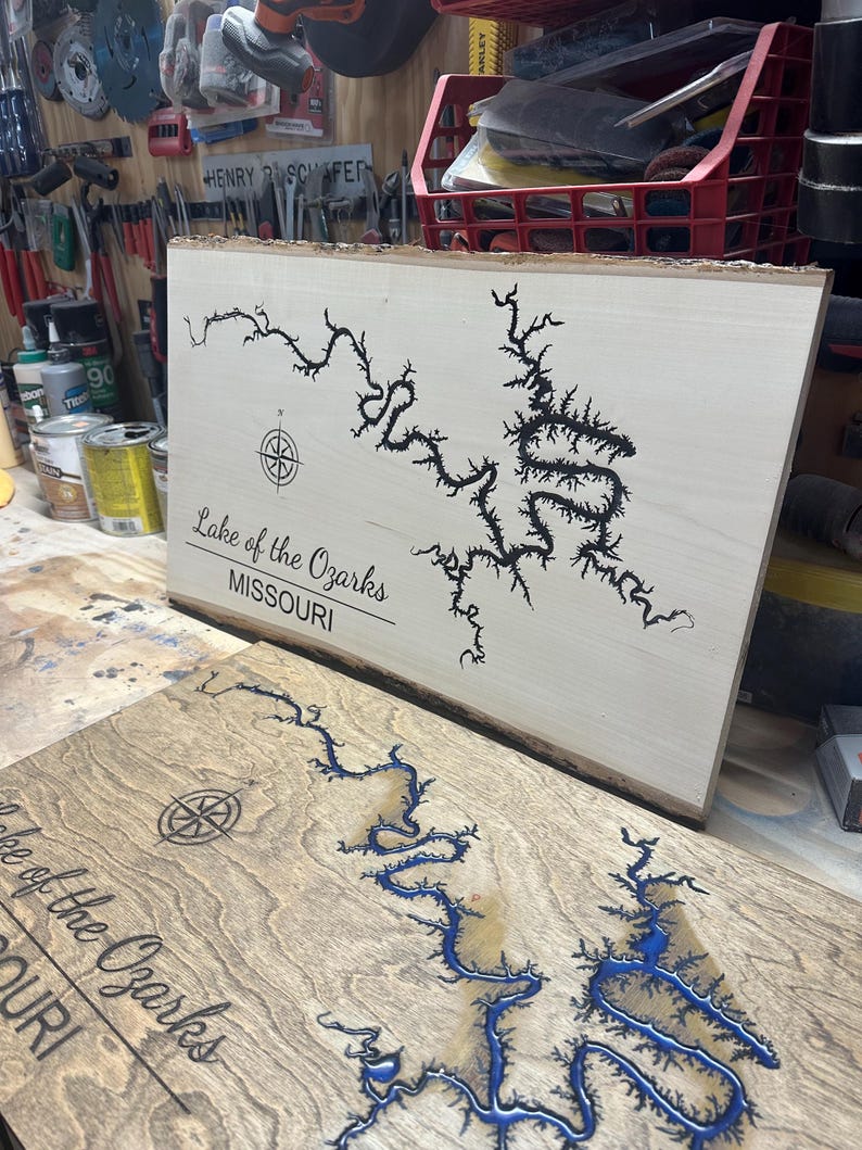 Lake of the Ozarks Live Edge Engraved Sign (~ 24" Wide X 12" High) - Etsy