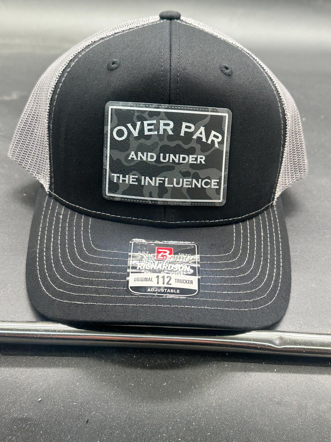 Over Par and Under the Influence (black Camo With Silver) - Etsy