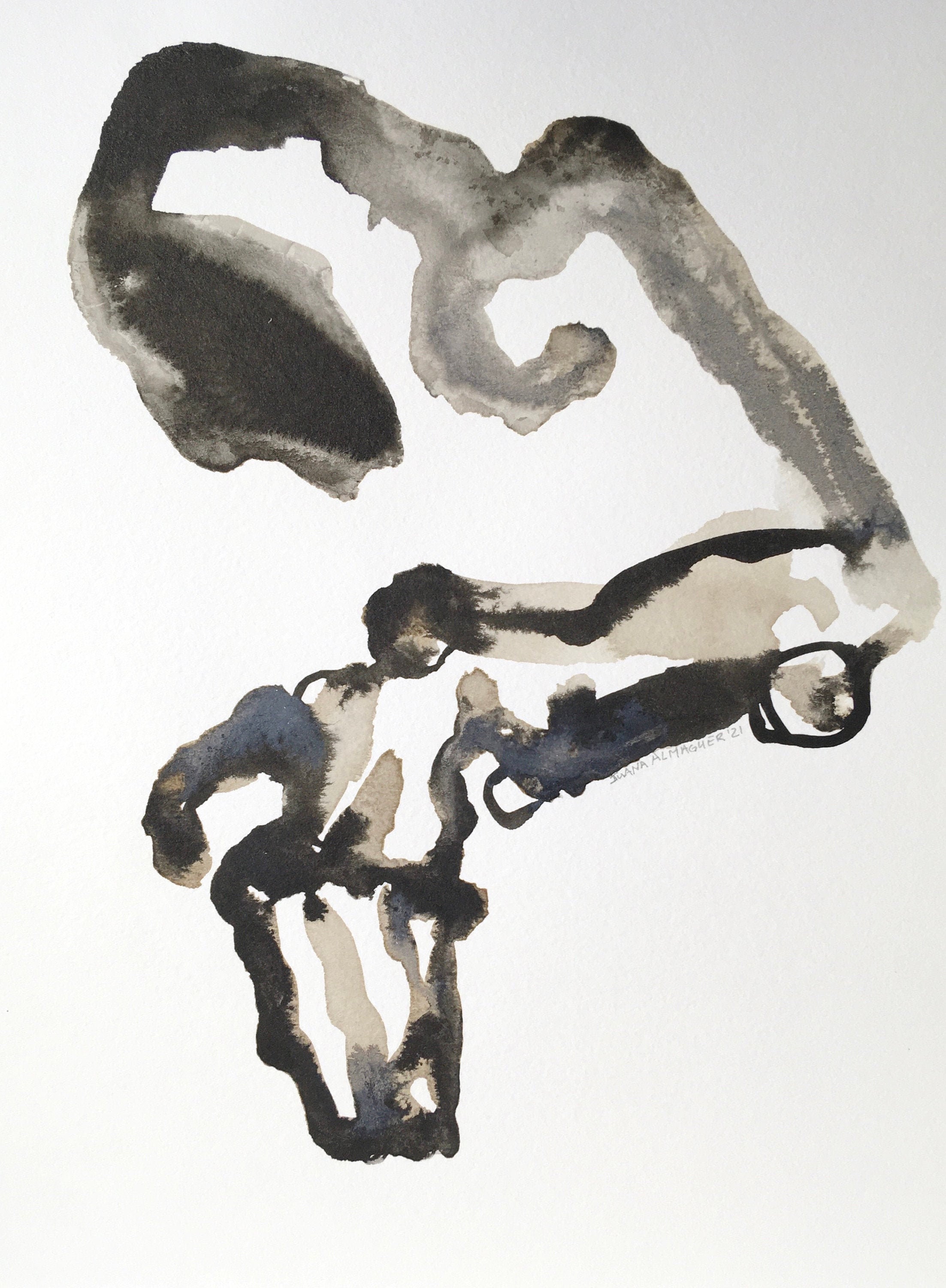 Ink drawing Abstract Figure 19/100 - Etsy.de