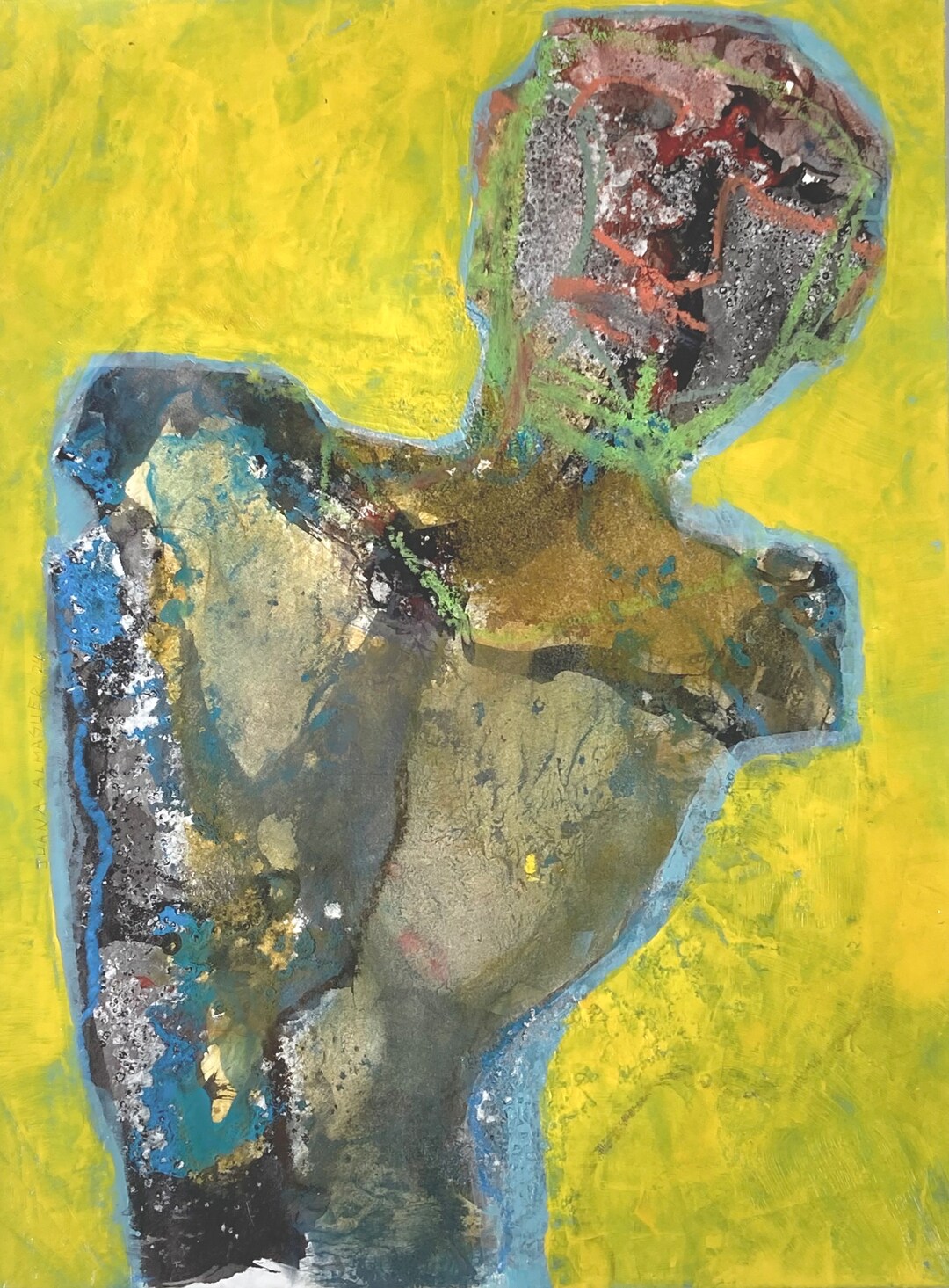 Head Torso and Armless Figure, Acyrlic Ink, Watercolor, Pencil ...