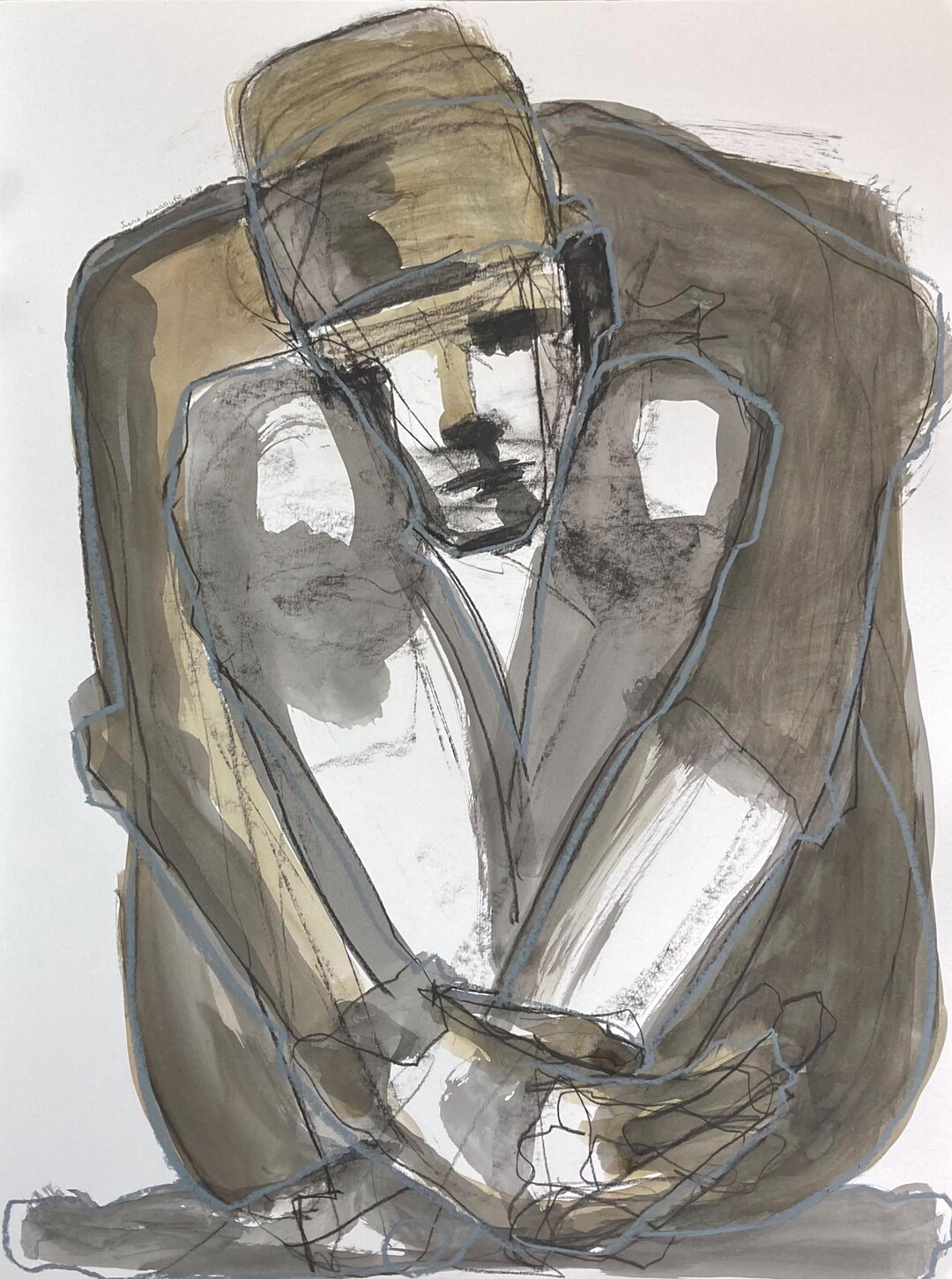 Figure Painting on Paper, 18 X 24 Inch Paper - Etsy