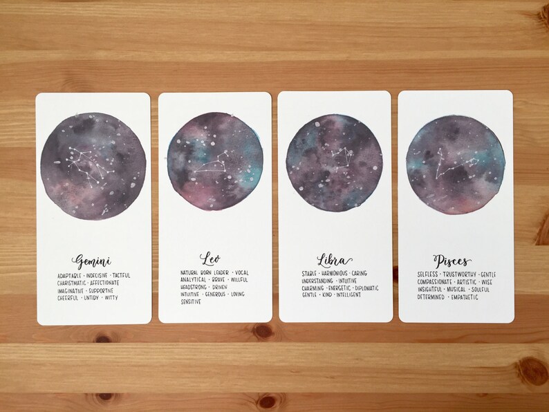 Constellation Zodiac Watercolor Illustration Laminated - Etsy