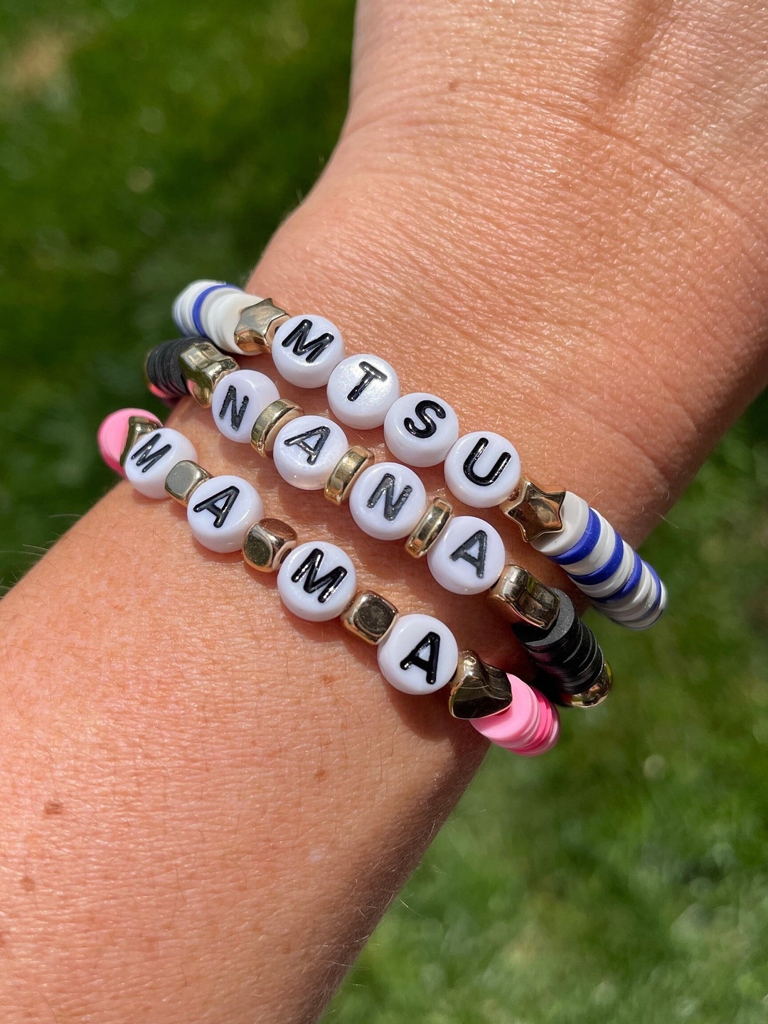 Custom Name Bracelets/heishi Personalized Handmade Name Bracelets/6mm ...