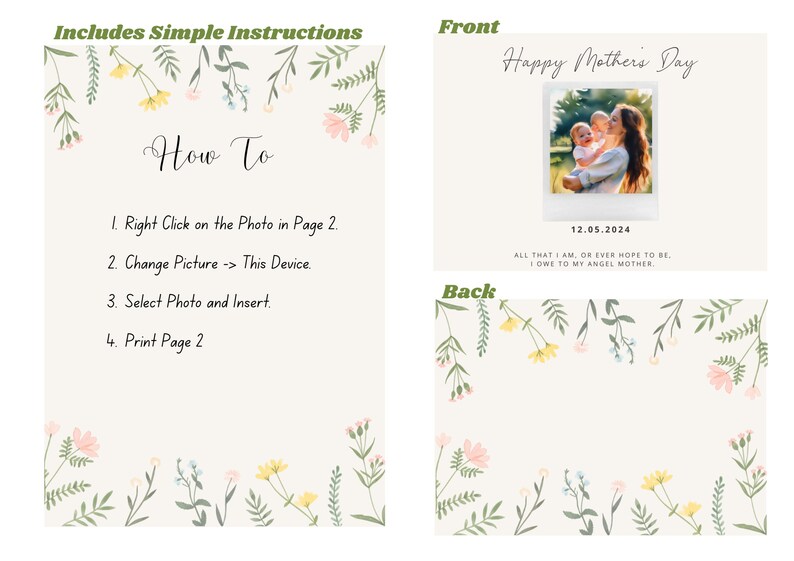 Polaroid Mother’s Day Letter - Printable - Etsy