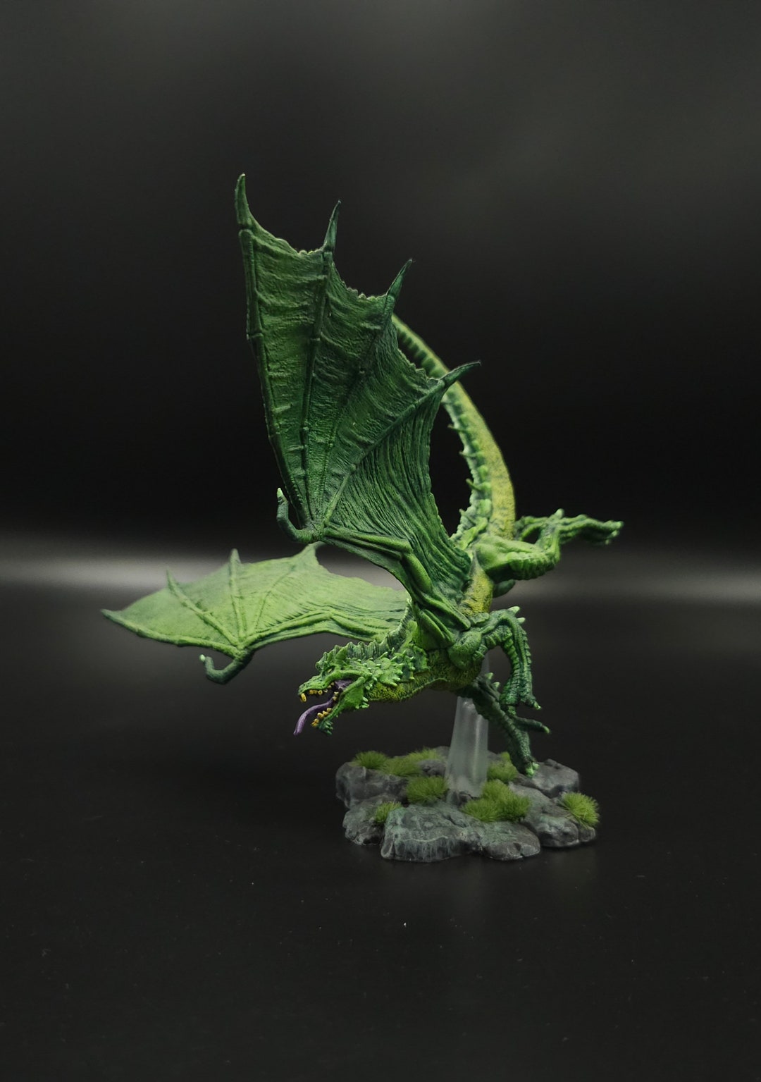 Hand Painted Dnd Green Dragon - Etsy