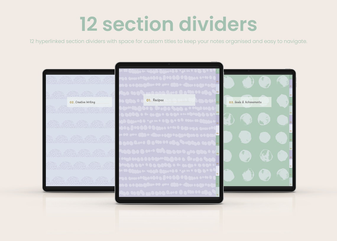 12-tab Digital Notebook for Goodnotes and Notability | Digital Notes ...