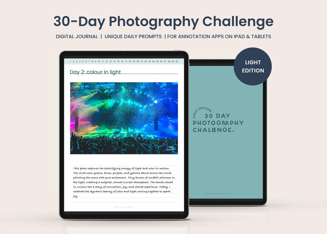 30-day Photography Challenge: Light Edition, Daily Prompts (interactive ...