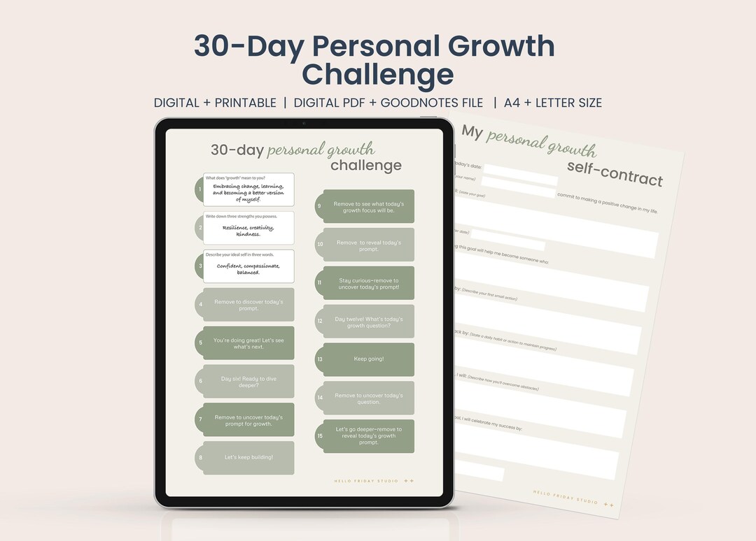 30-day Personal Growth Challenge | Daily Prompts | Digital Download ...