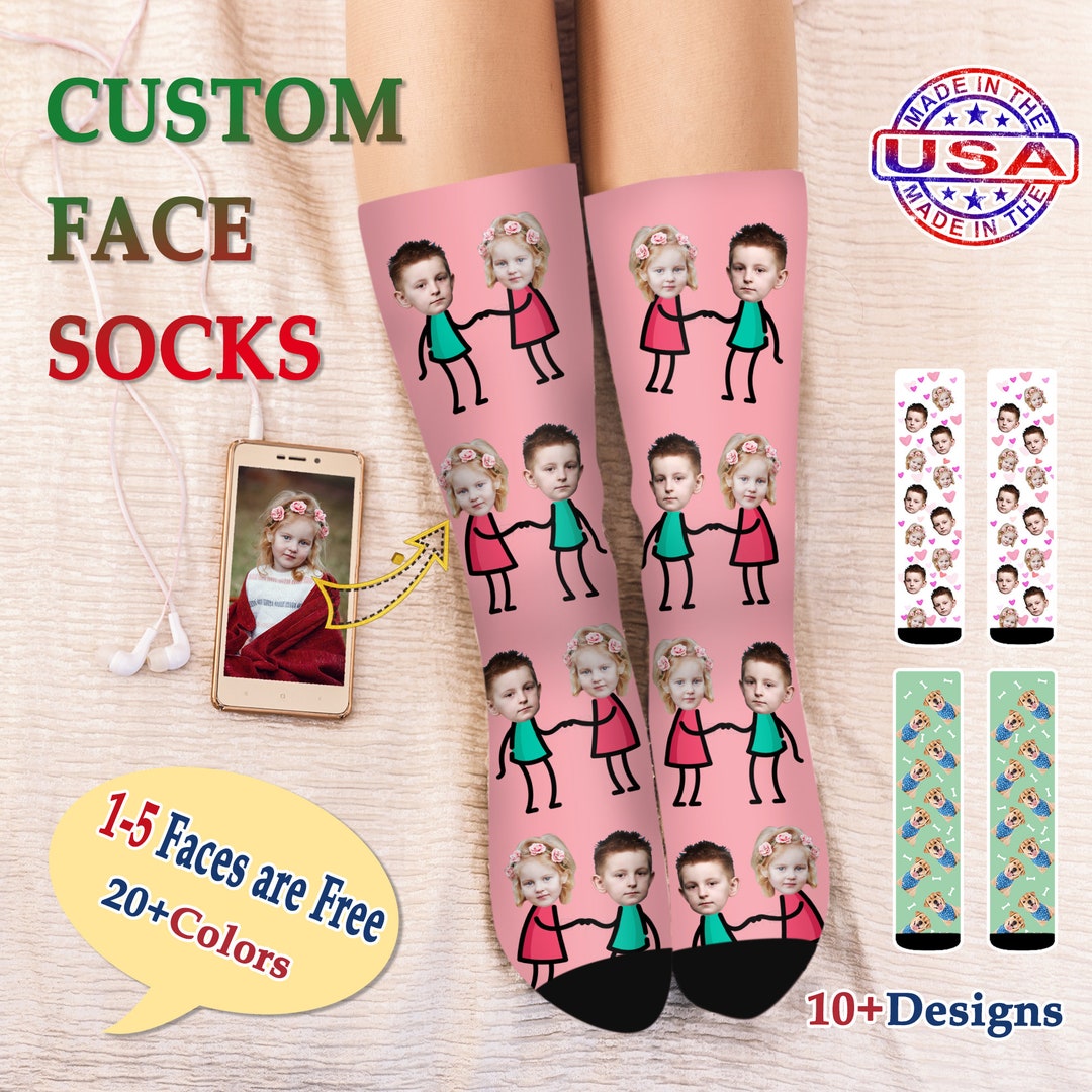 Custom Face Socks, Personalized Funny Socks With Face, Customized Socks ...